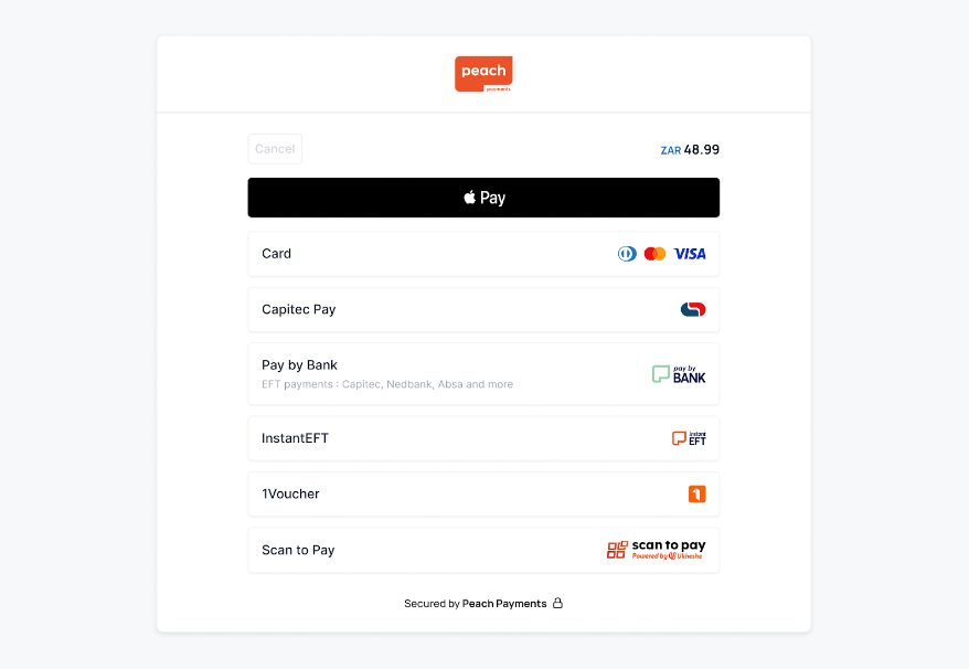 Embedded Checkout | Peach Payments